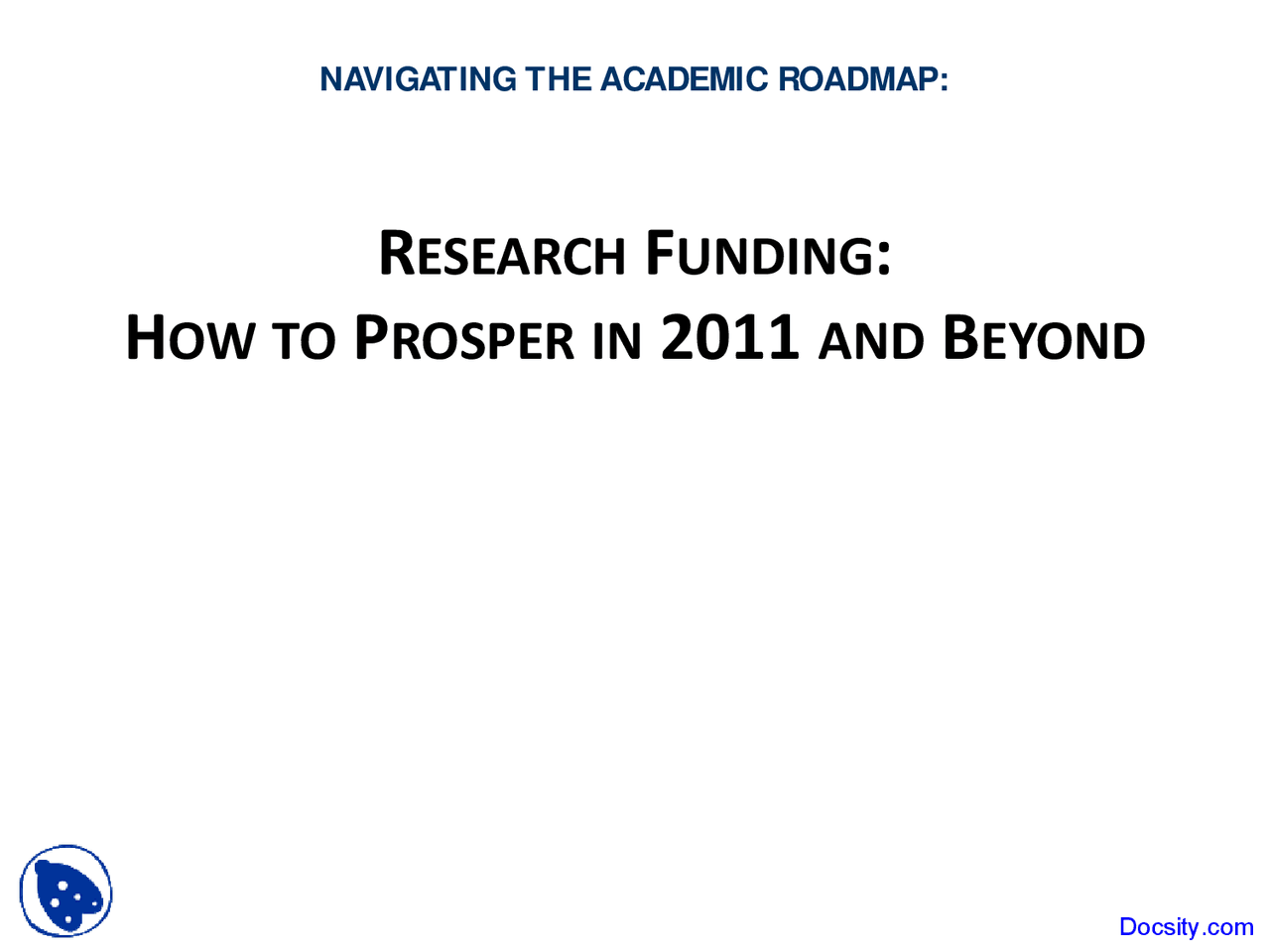Research Funding - Human Resource - Lecture Slides - Docsity