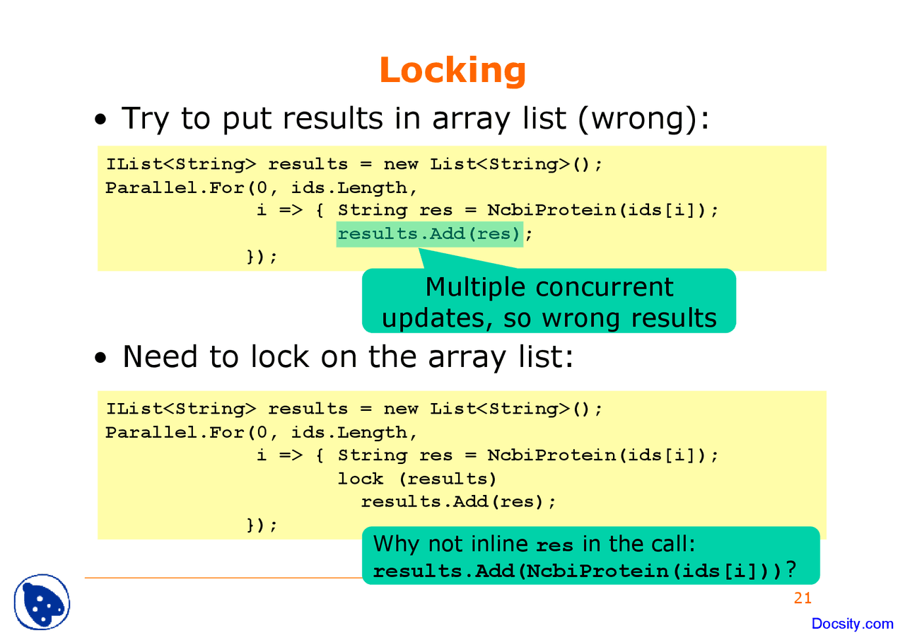 Locking - Human Resource - Lecture Slides - Docsity