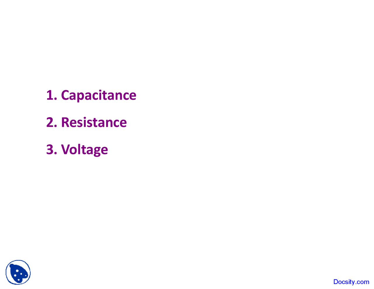 Capacitance General Physics I Lecture Slides Docsity