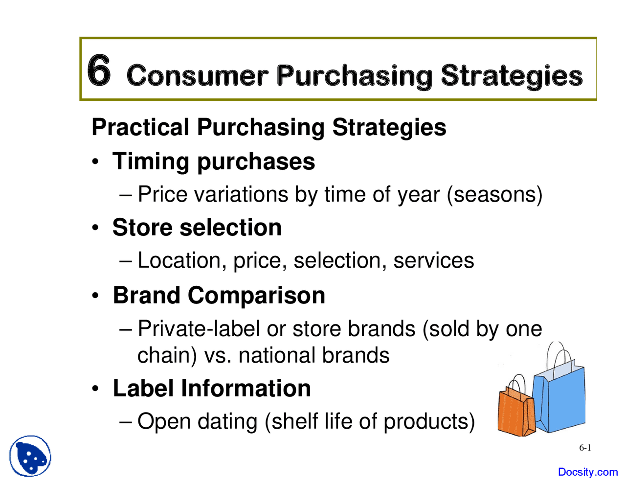 Consumer Purchasing Strategies - Asset Managment - Lecture Slides - Docsity
