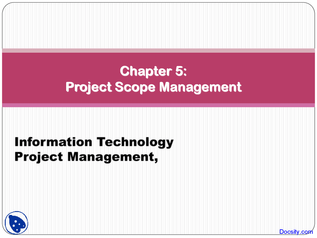 Project Scope Management Human Resource Lecture Slides Docsity