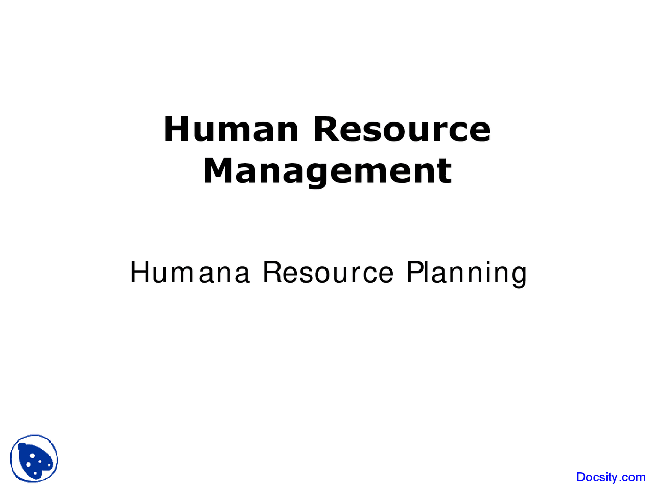 Strategic Planning Human Resource Lecture Slides Docsity