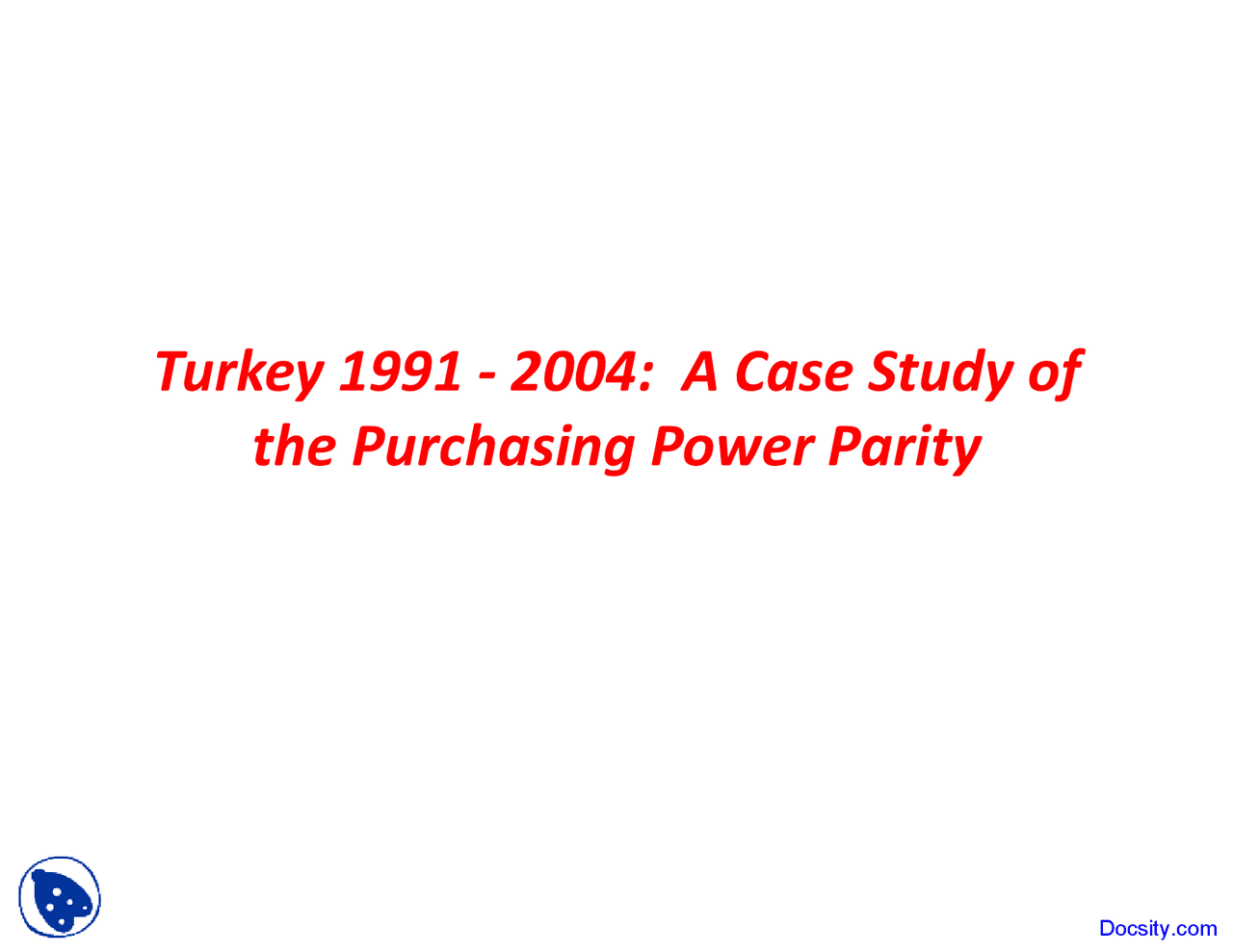 Purchasing Power Parity Asset Managment Lecture Slides Docsity
