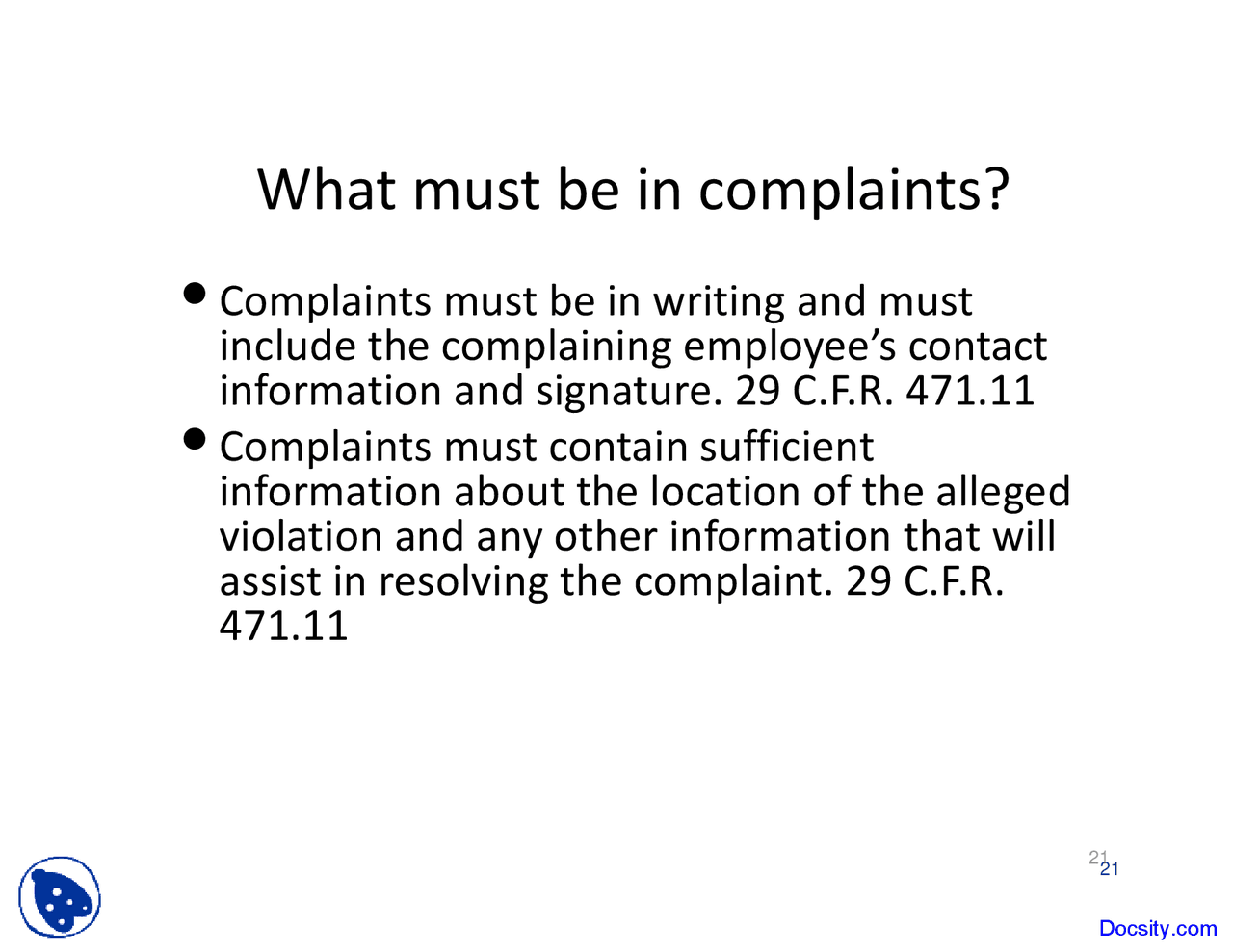 Complaints Asset Managment Lecture Slides Docsity