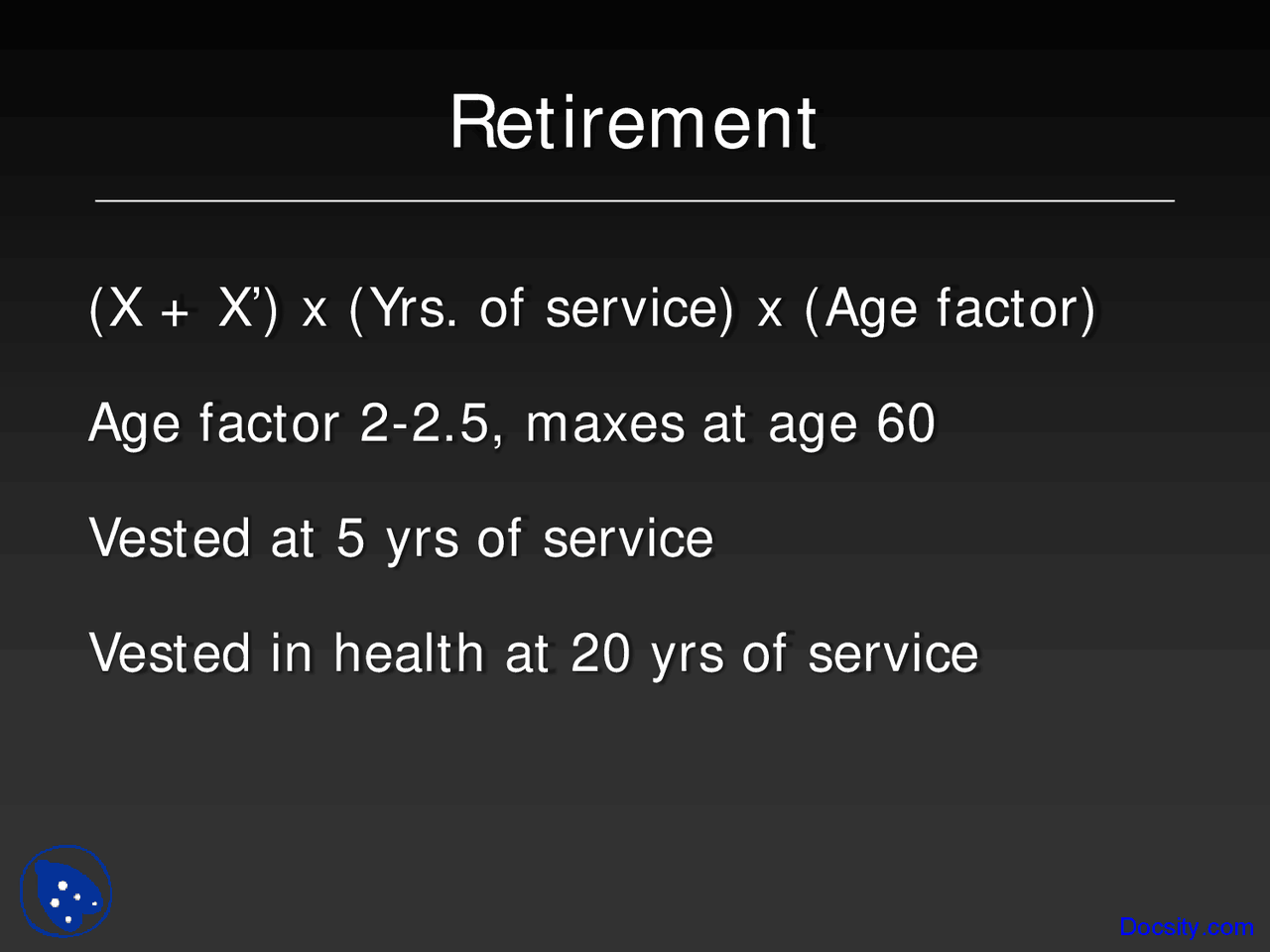 Retirement - Human Resource - Lecture Slides - Docsity