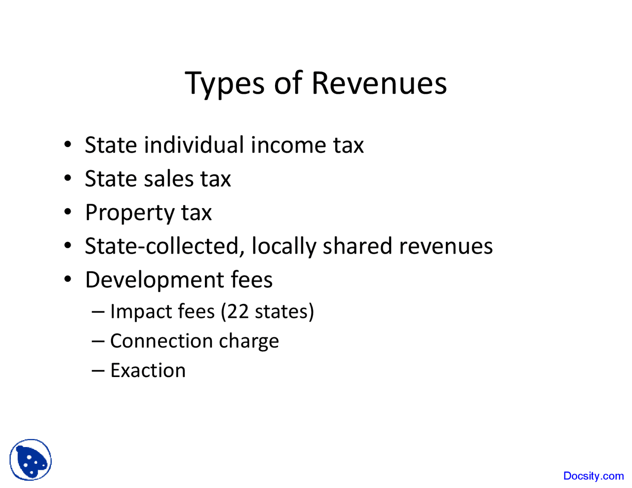 Types Of Revenues Asset Managment Lecture Slides Docsity