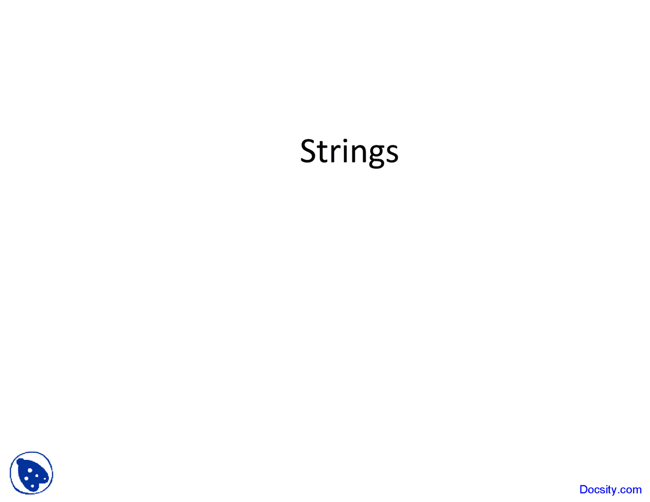 Strings - Analytical Mechanics - Lecture Slides - Docsity