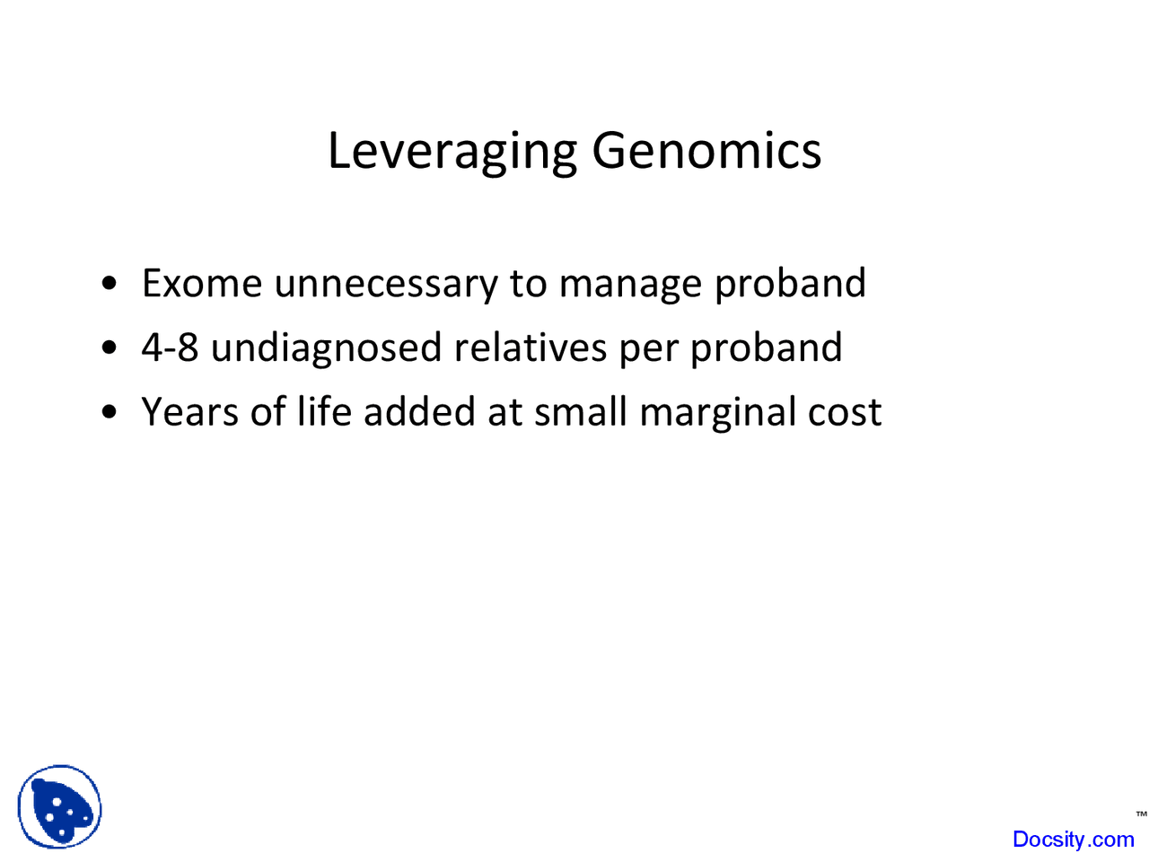 Leveraging Genomics - Human Resource - Lecture Slides - Docsity