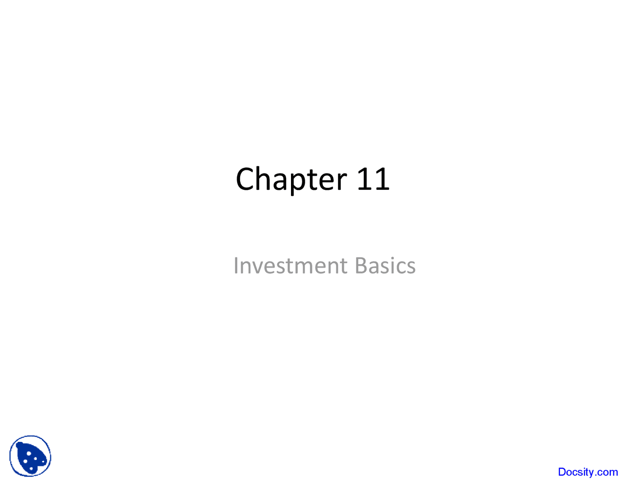 Investment Basics Asset Managment Lecture Slides Docsity