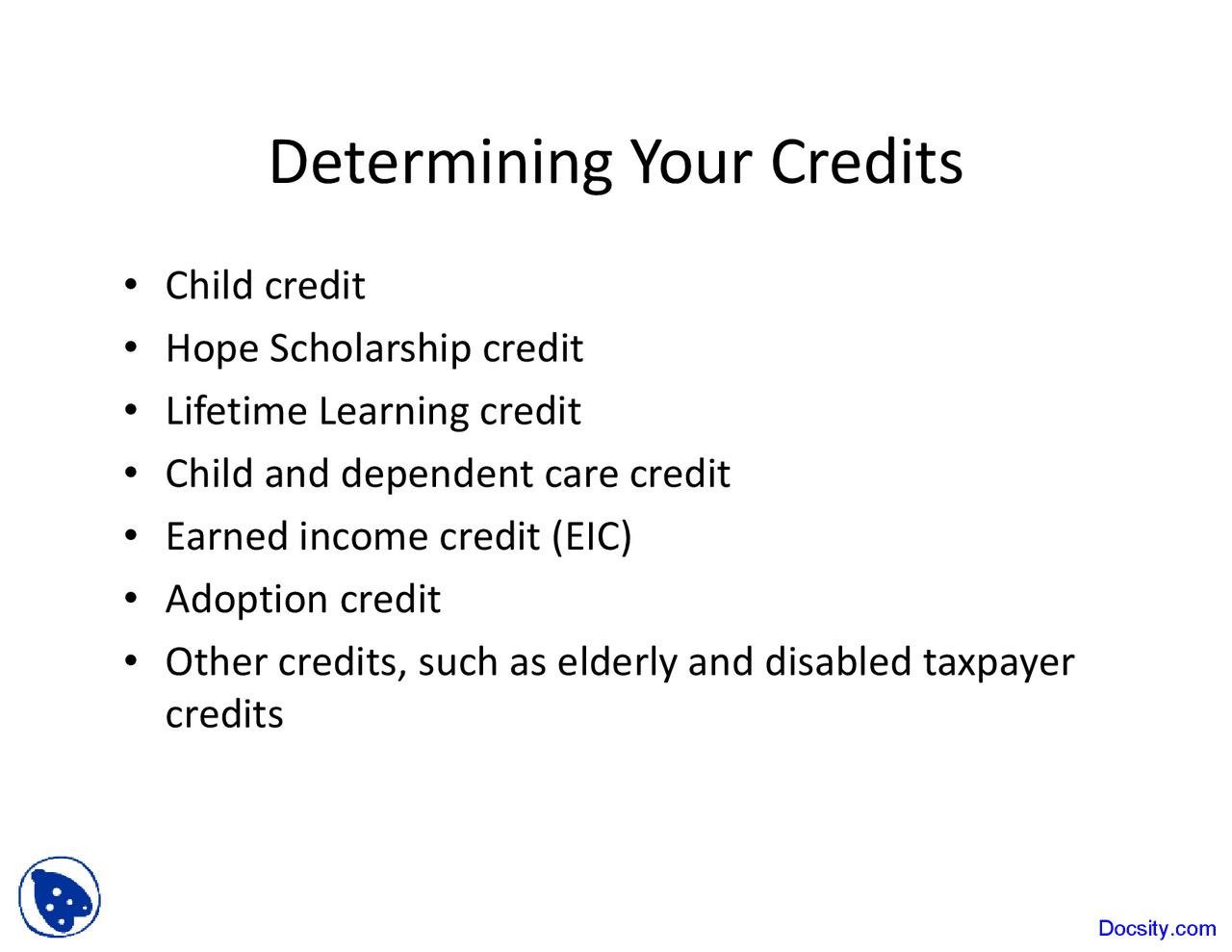 Determining Your Credits Asset Managment Lecture Slides Docsity