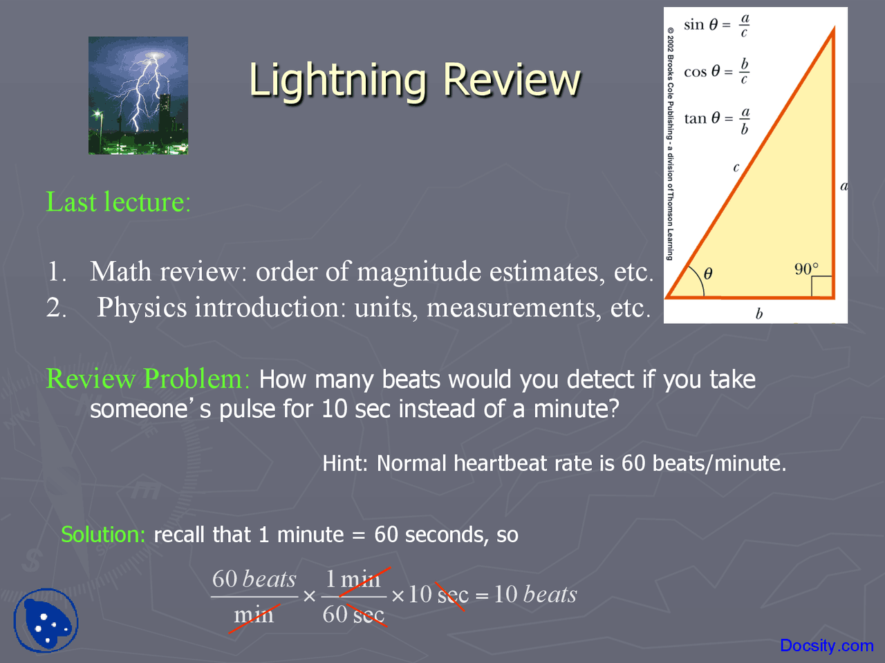 Motion In One Dimension General Physics I Lecture Slides Docsity