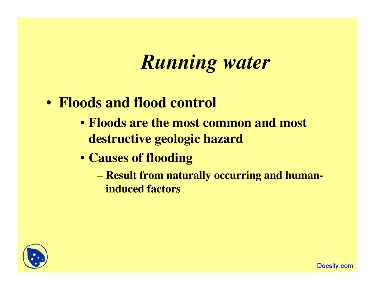 Running Water - Human Resource - Lecture Slides - Docsity