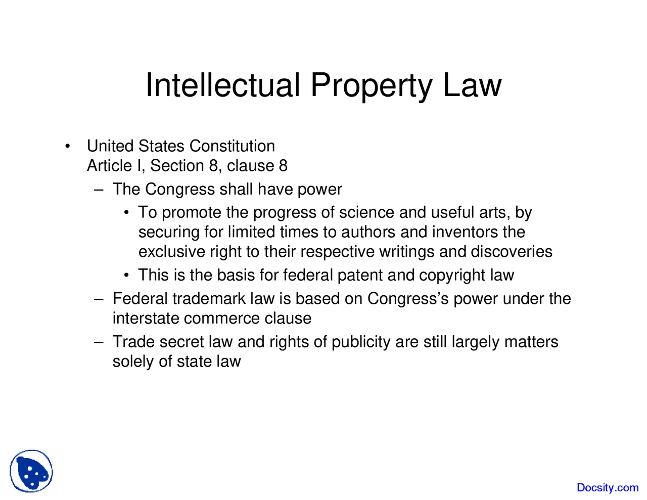 Intellectual Property Law Asset Managment Lecture Slides Docsity
