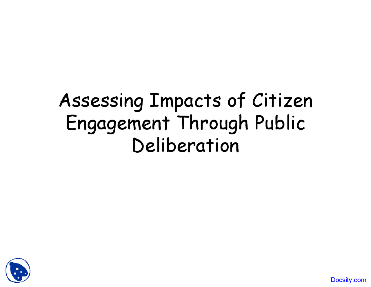 Assessing Impacts Asset Managment Lecture Slides Docsity
