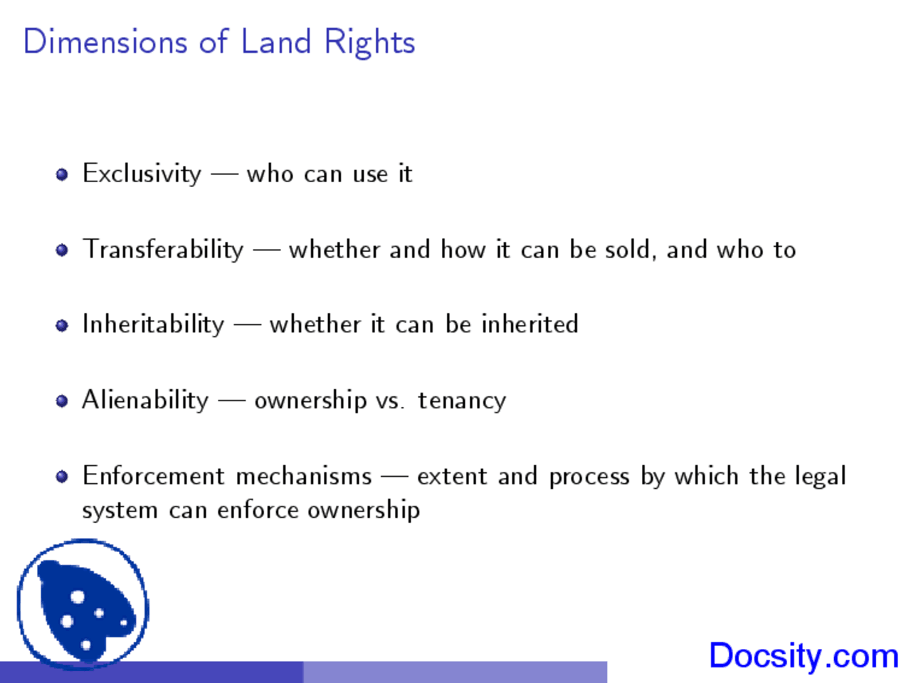 Land Rights - Human Resource - Lecture Slides - Docsity
