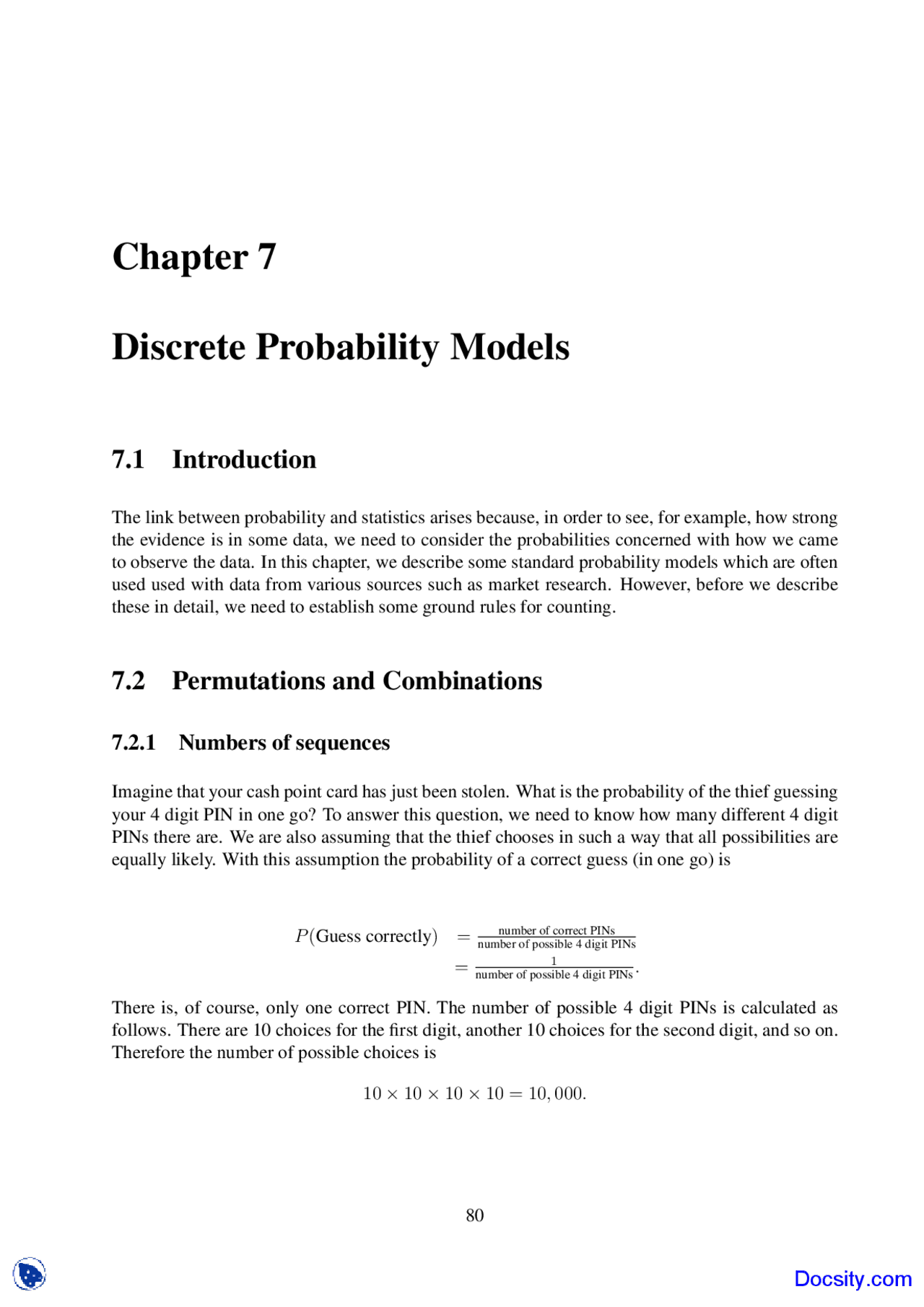 Discrete Probability Models - Buisness Management - Lecture Notes - Docsity