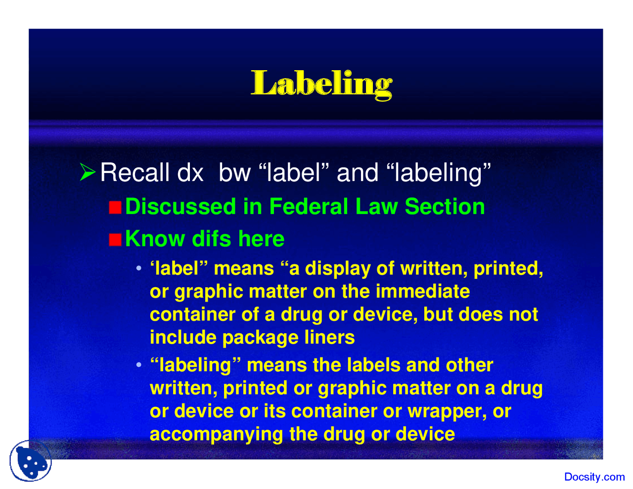 Labeling Asset Managment Lecture Slides Docsity