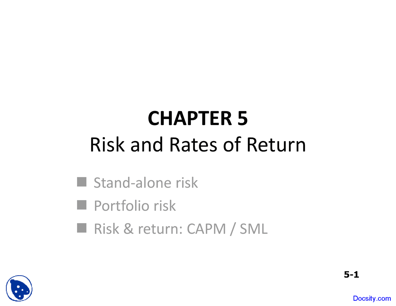 Risk And Rates Asset Managment Lecture Slides Docsity