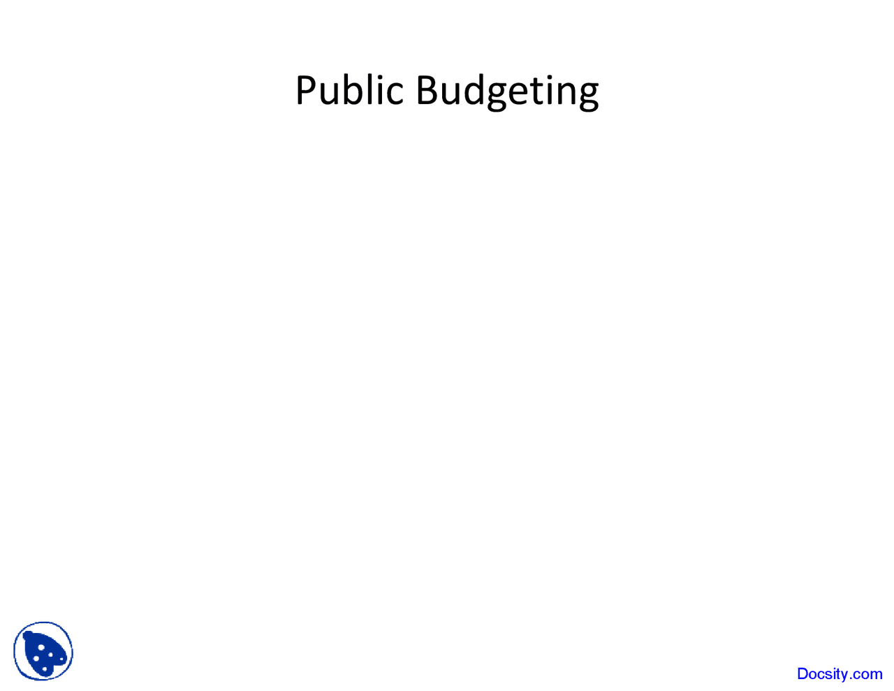 Public Budgeting Asset Managment Lecture Slides Docsity