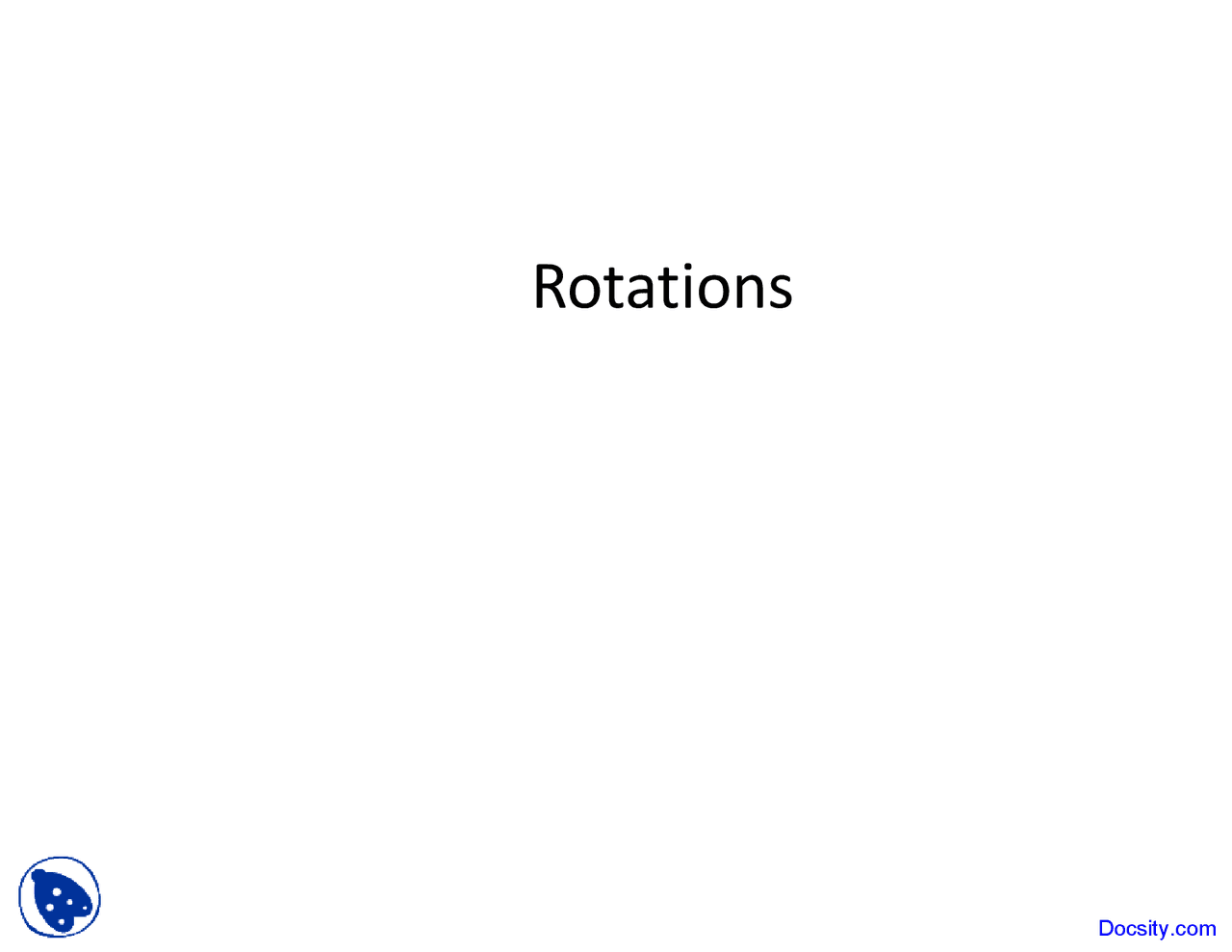 Rotations - Analytical Mechanics - Lecture Slides | Slides Applied Mechanics | Docsity