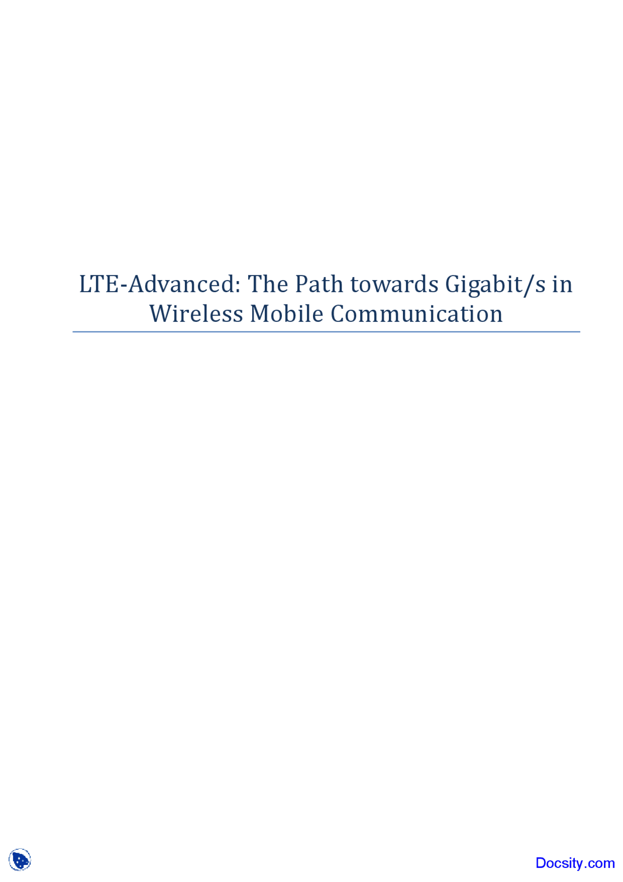 The Path Towards Gigabit Buisness Management Lecture Notes Docsity