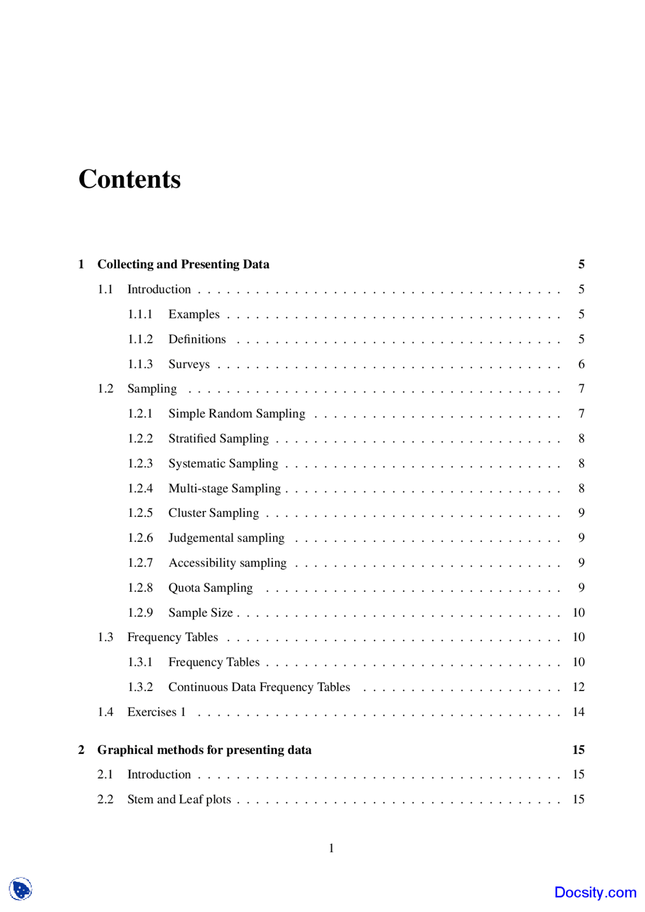 More Graphical Methods Buisness Management Lecture Notes Docsity