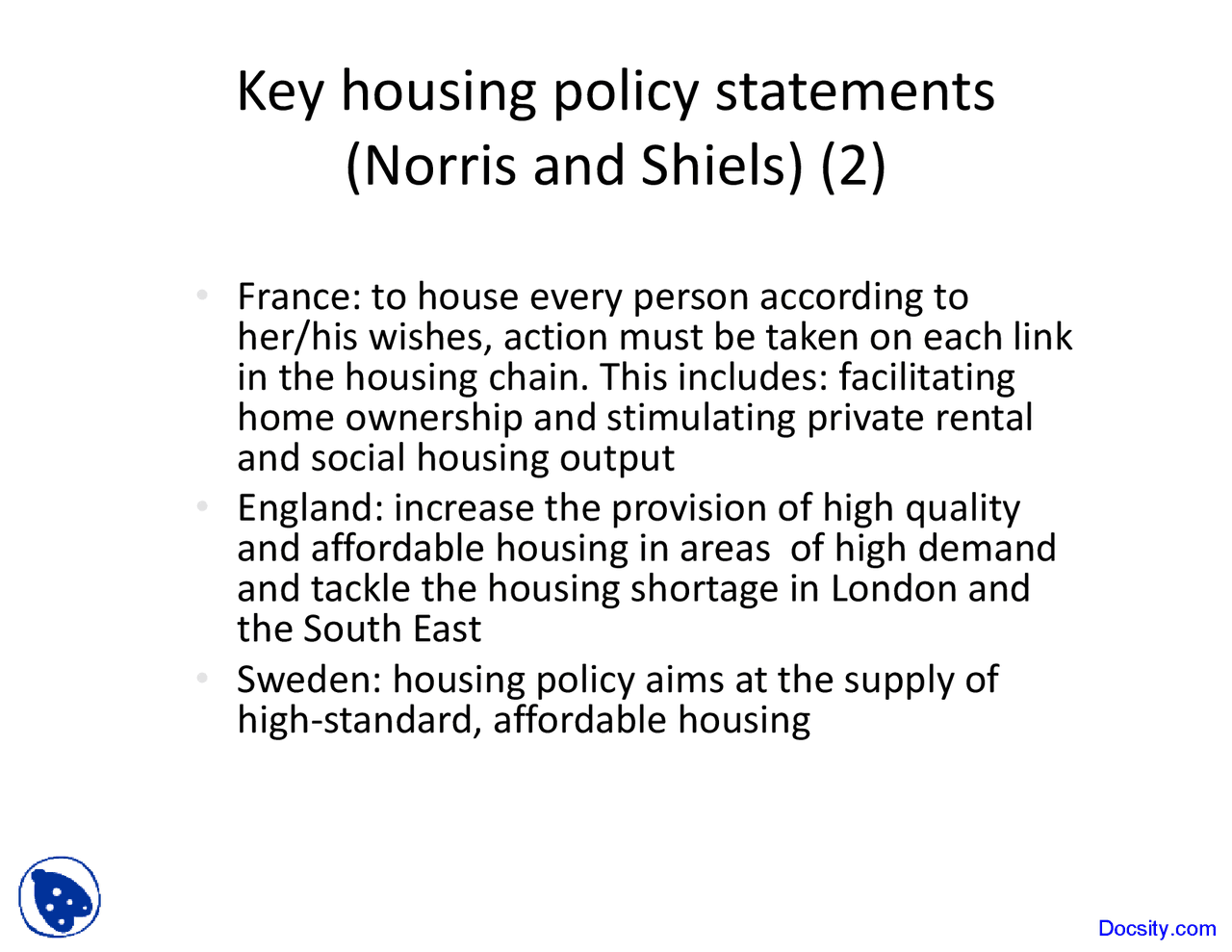 Key Housing Asset Managment Lecture Slides Docsity