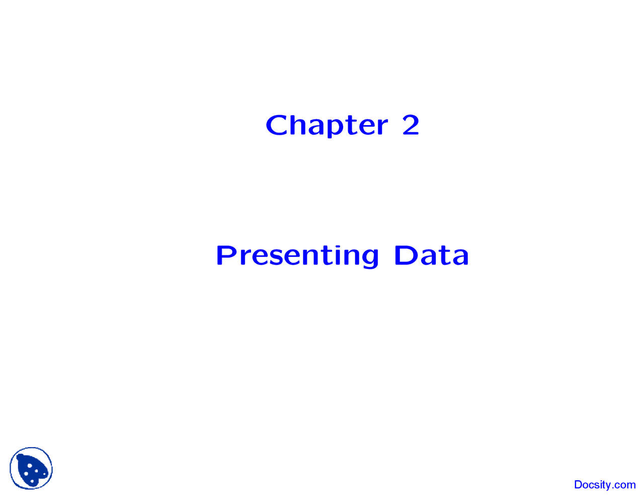 Presenting Data Buisness Management Lecture Slides Docsity