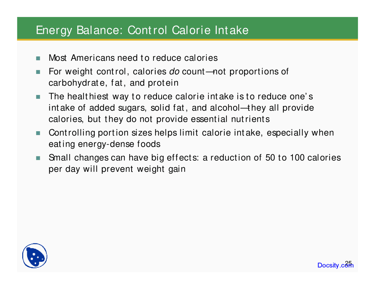 Energy Balance - Marketing - Lecture Slides - Docsity