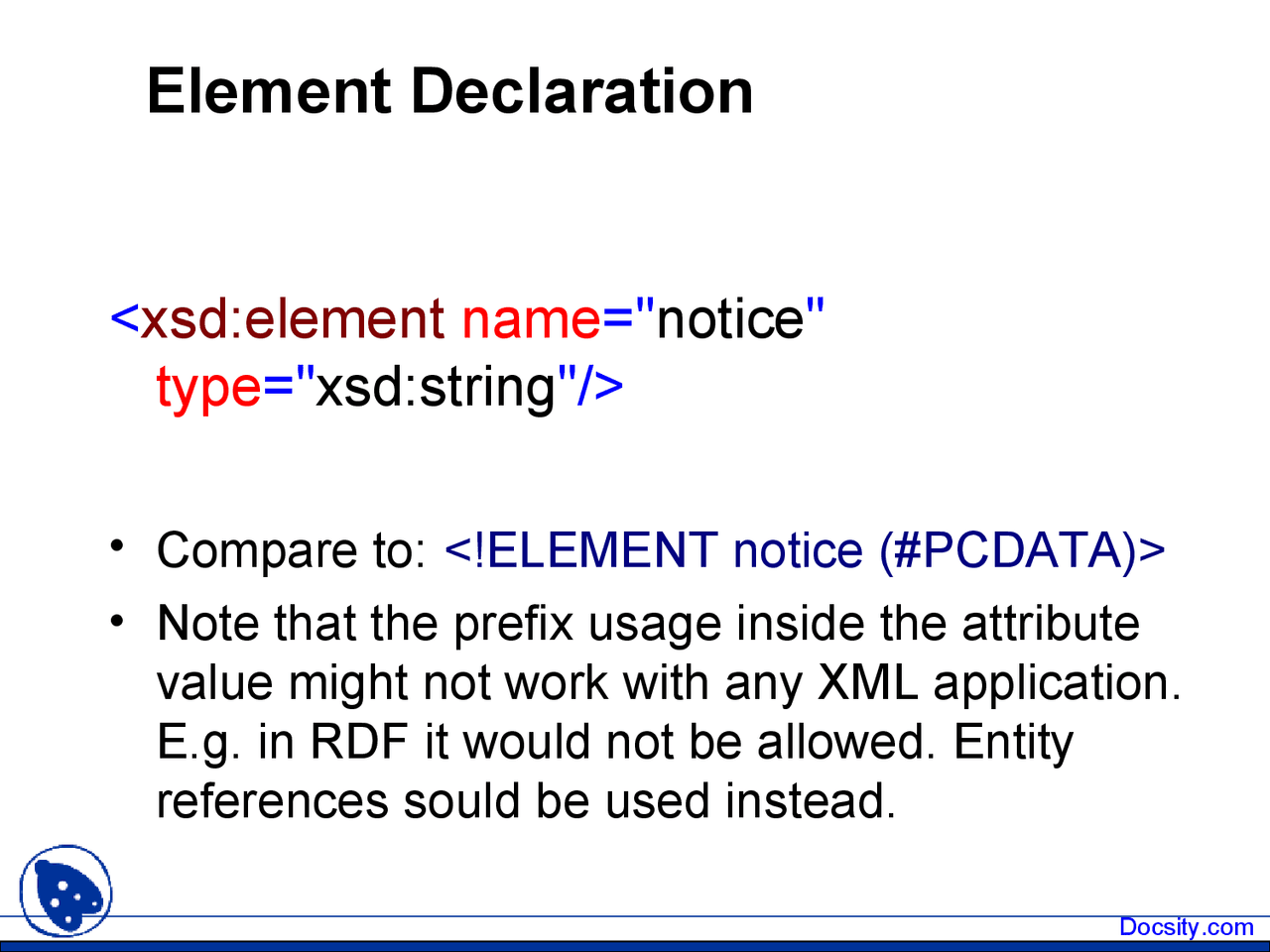 Element Declaration E Commerce Lecture Slides Docsity