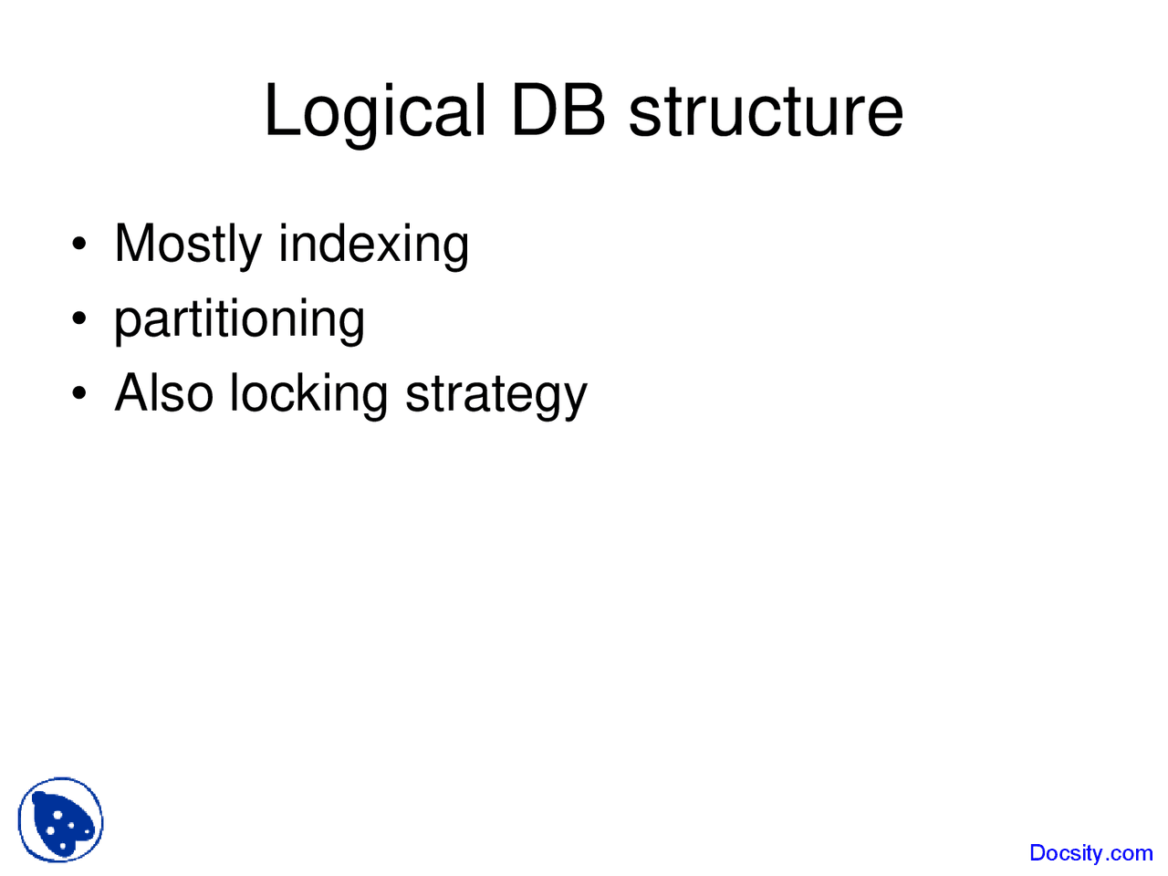 Logical Db Structure Buisness Management Lecture Slides Docsity