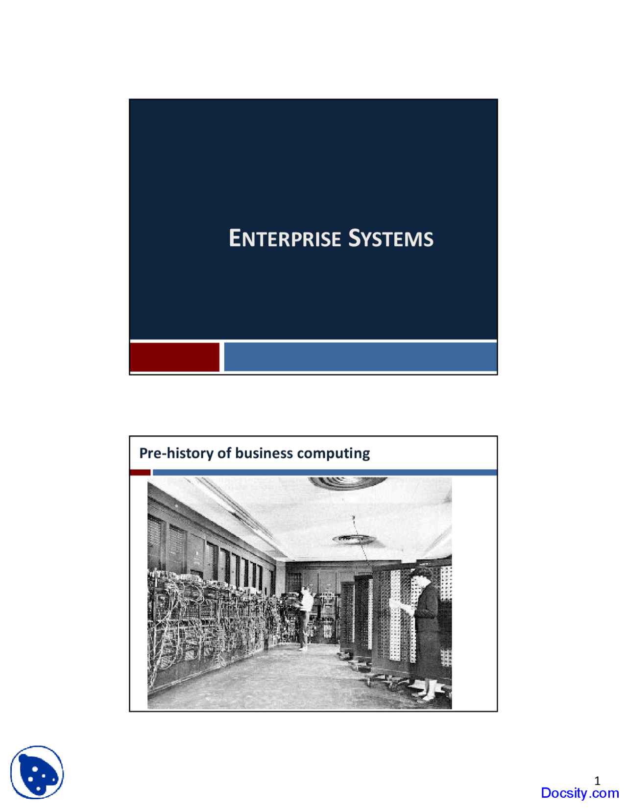 Enterprise Systems Buisness Management Lecture Slides Docsity