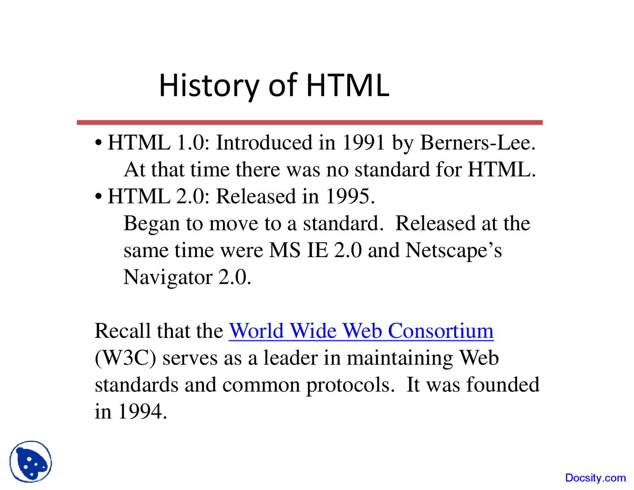 History of HTML and SGML: From HTML 1.0 to XML | Slides Fundamentals of ...