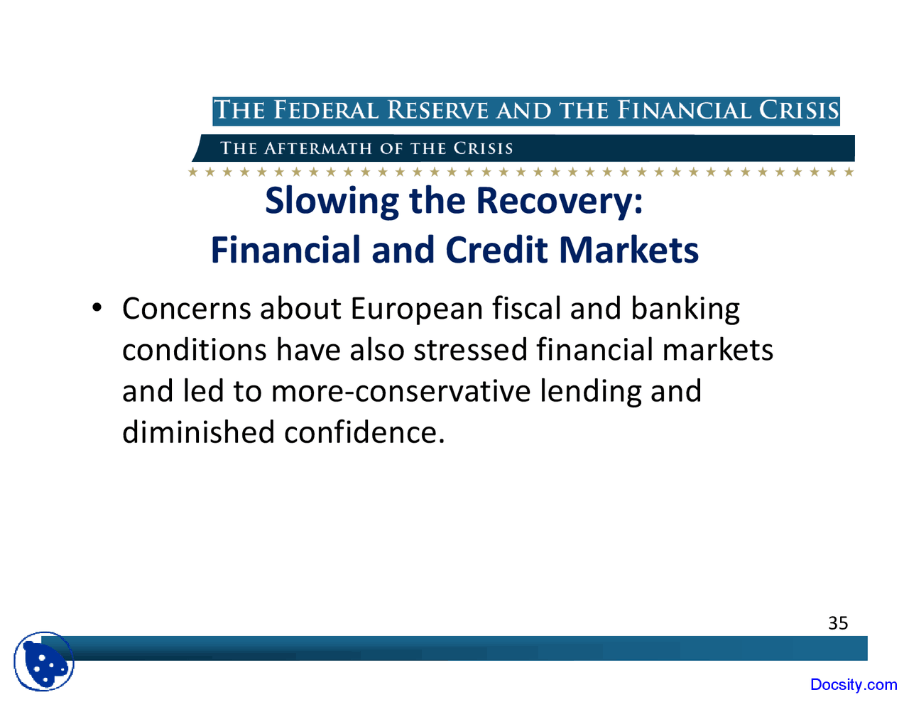 Slowing The Recovery Buisness Management Lecture Slides Docsity