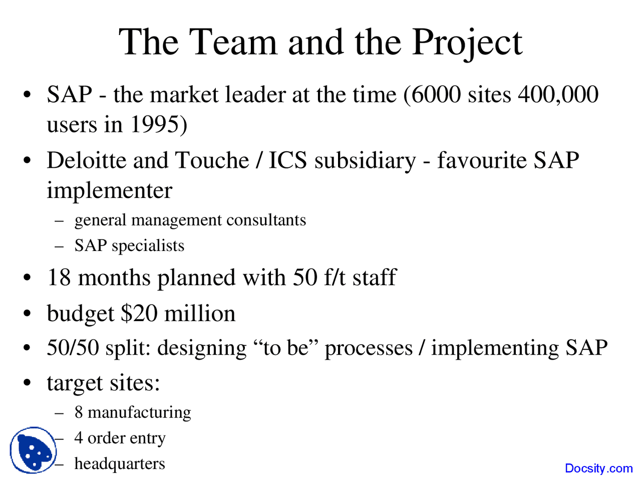 The Team And The Project Buisness Management Lecture Slides Docsity