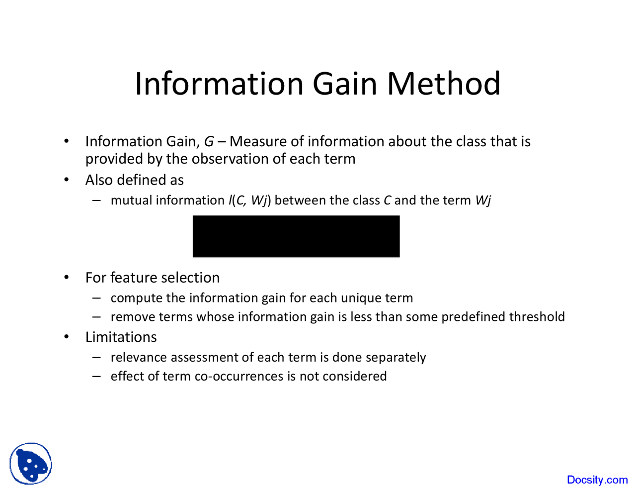 Information Gain - E-Commerce - Lecture Slides - Docsity