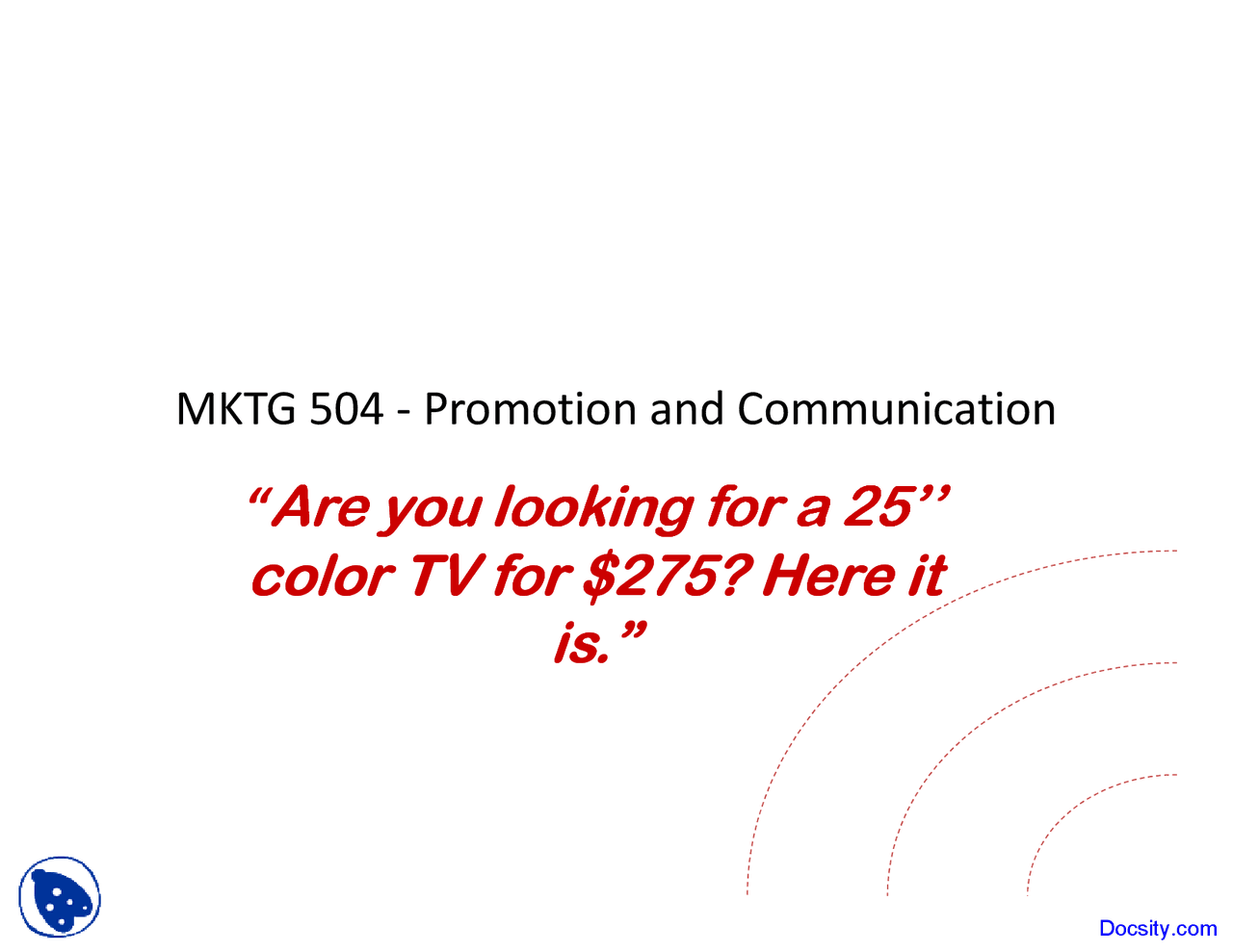 Marketing Communications Marketing Lecture Slides Docsity