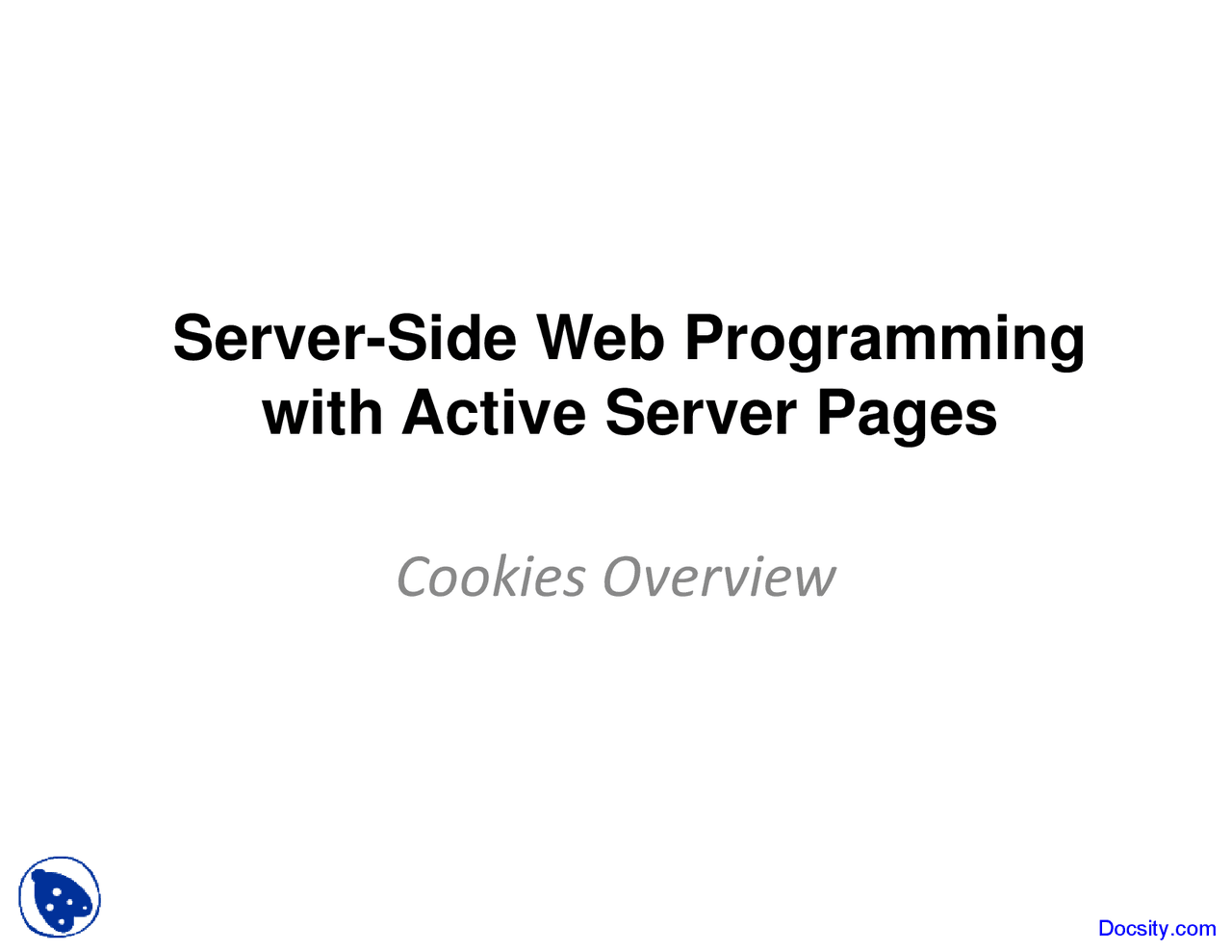Cookies E Commerce Lecture Slides Docsity