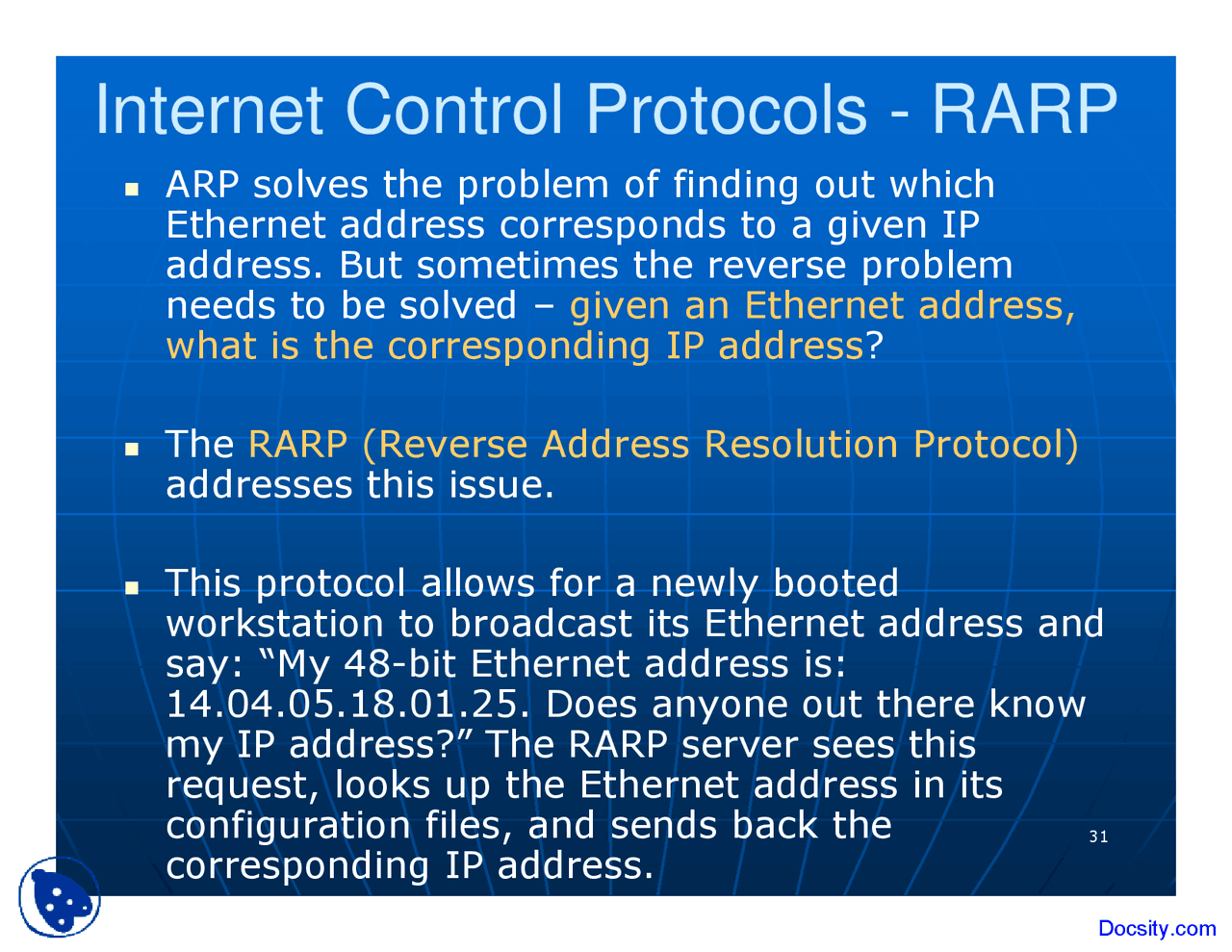 Internet Control Protocols E Commerce Lecture Slides Docsity