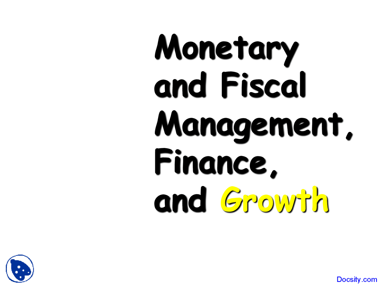 Monetary And Fiscal Management Banking Lecture Slides Docsity