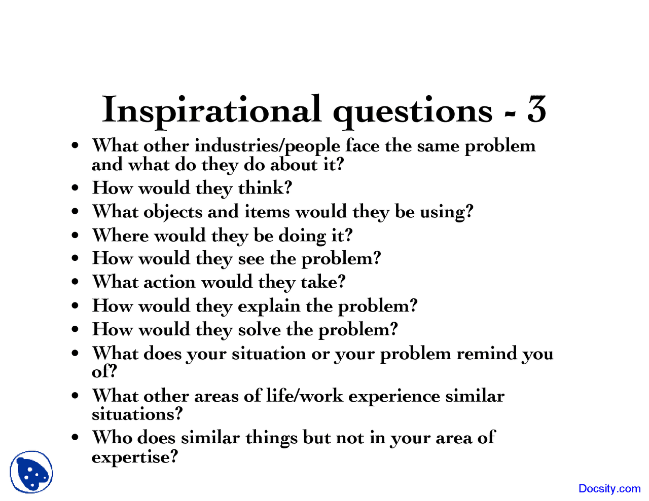 Inspirational Marketing Lecture Slides Docsity