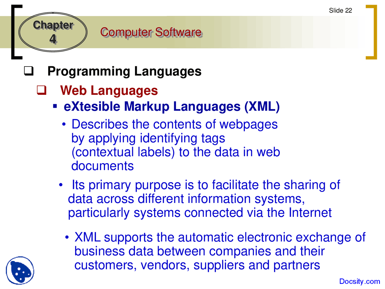 Web Languages Buisness Management Lecture Slides Docsity