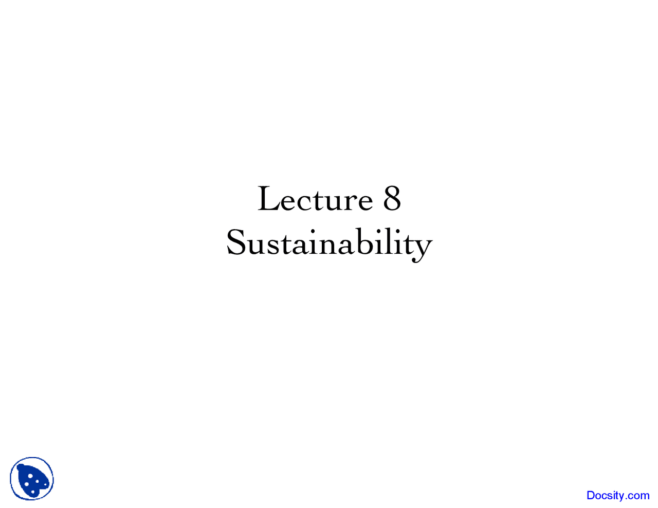 Sustainability Marketing Lecture Slides Docsity