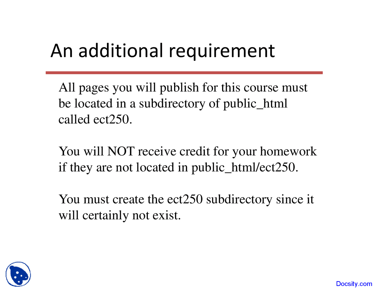Creating Directories E Commerce Lecture Slides Docsity