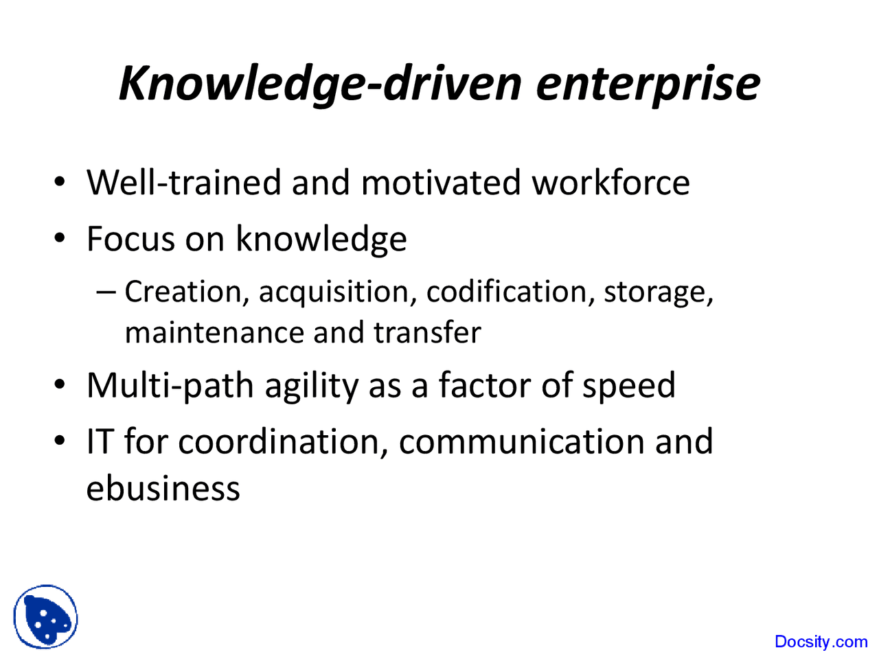 Knowledge Driven Enterprise Buisness Management Lecture Slides