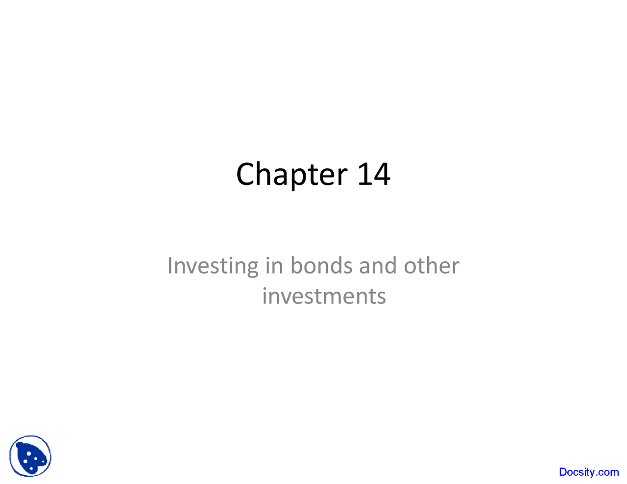 Bonds E Commerce Lecture Slides Docsity