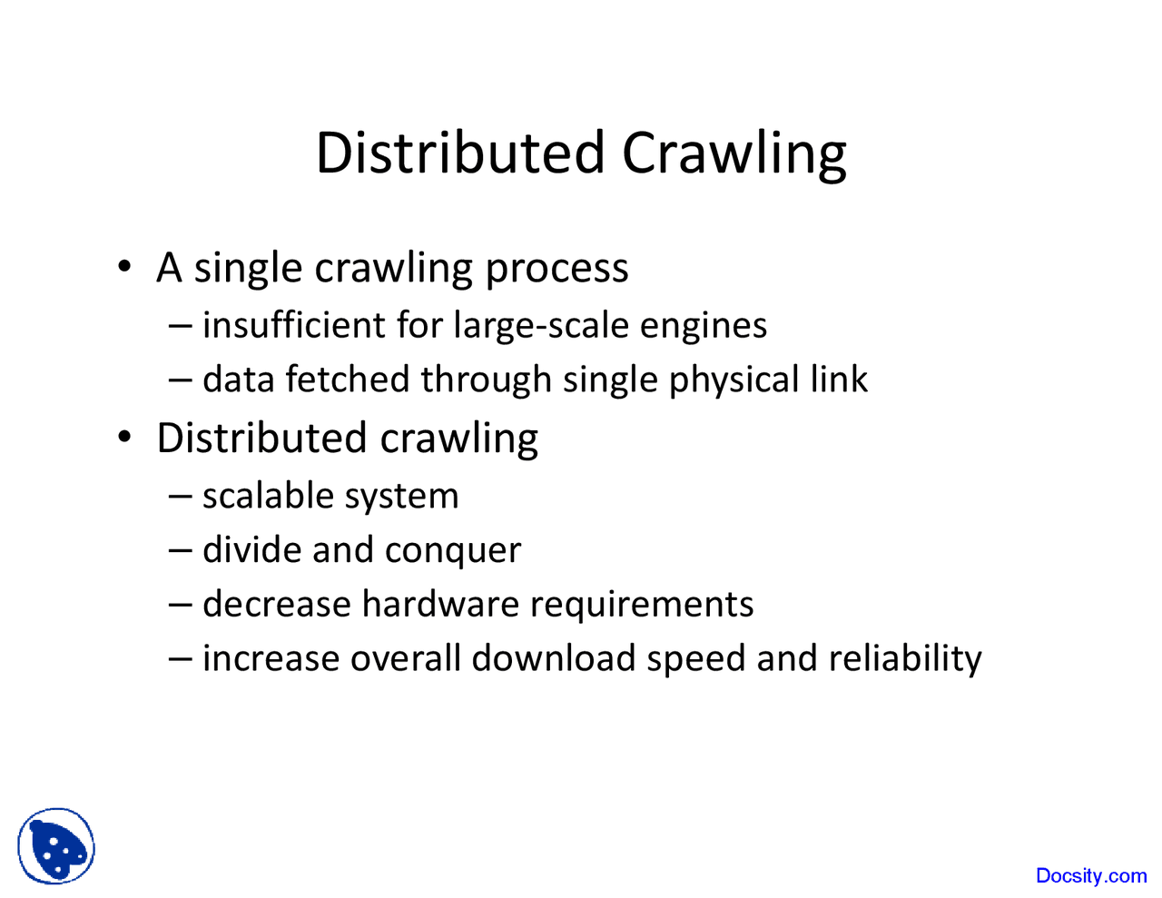 Distributed Crawling E Commerce Lecture Slides Docsity
