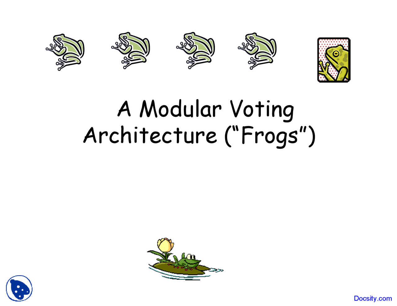 A Modular Voting - E-Commerce - Lecture Slides - Docsity