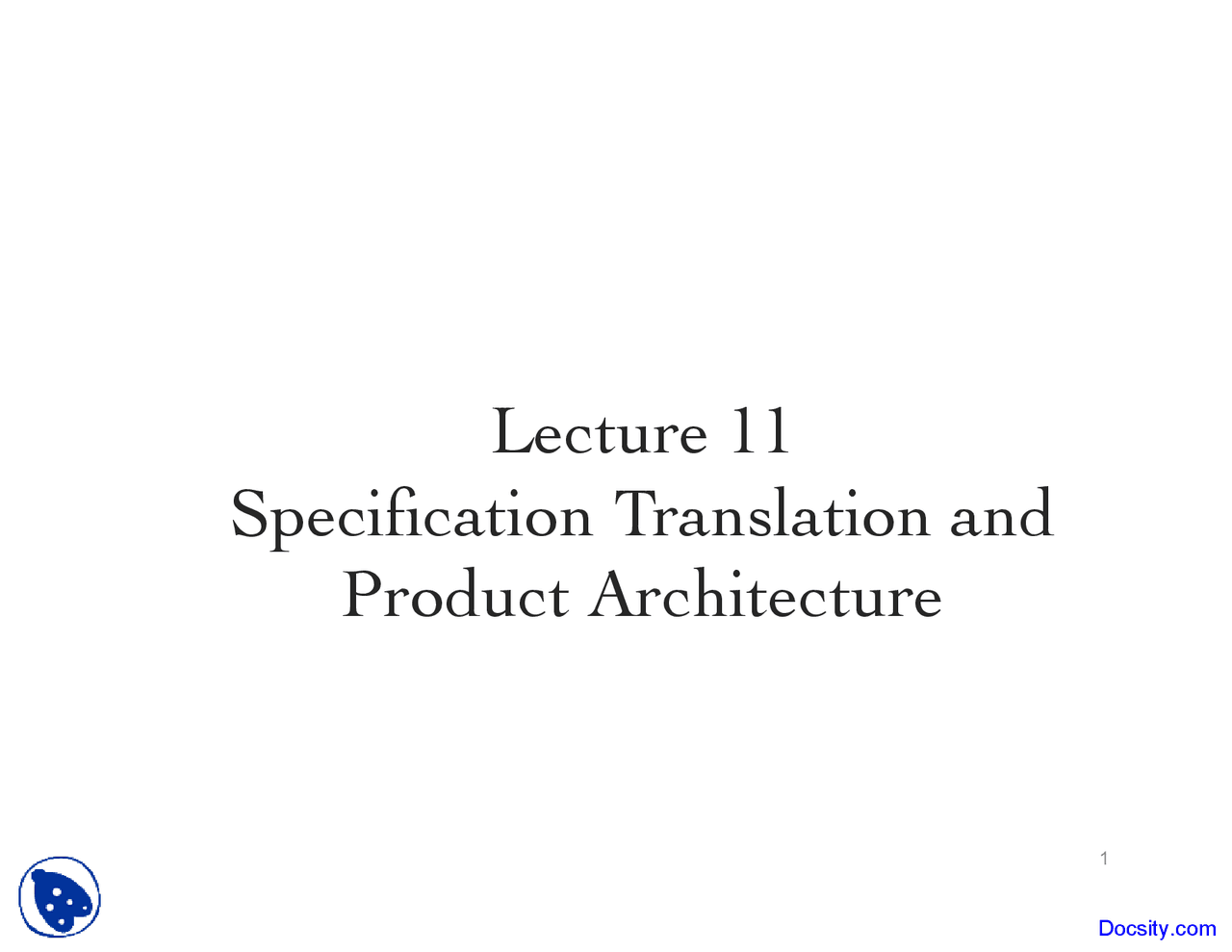 Specification Translation Marketing Lecture Slides Docsity