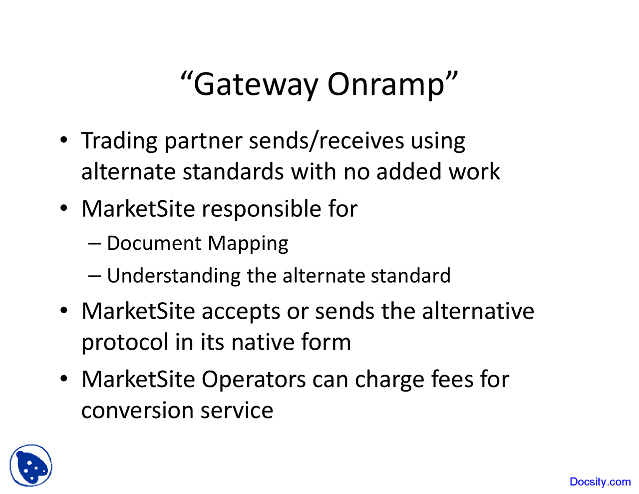 Gateway Onramp E Commerce Lecture Slides Docsity